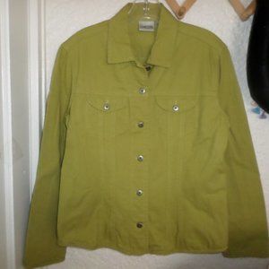 Chico's | Jackets & Coats | Chicos Green Classic Style Denim Jacket ...